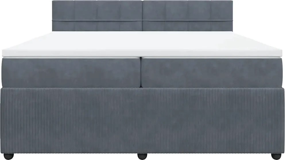 Box spring postel s matrací tmavě šedá 200x200 cm samet 3287831