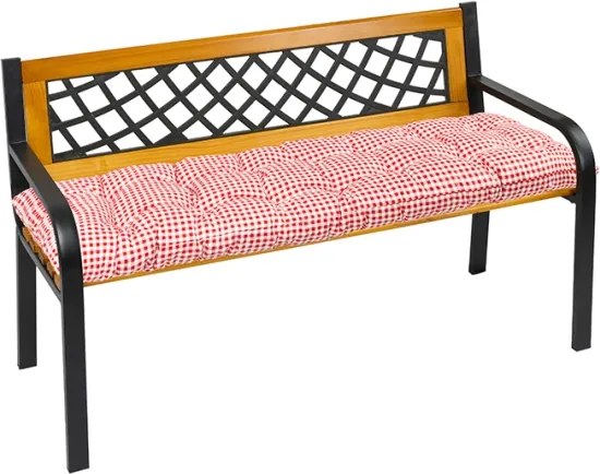 Bellatex Sedák na lavici prošívaný Kostička Červená rozměr 40x140 cm