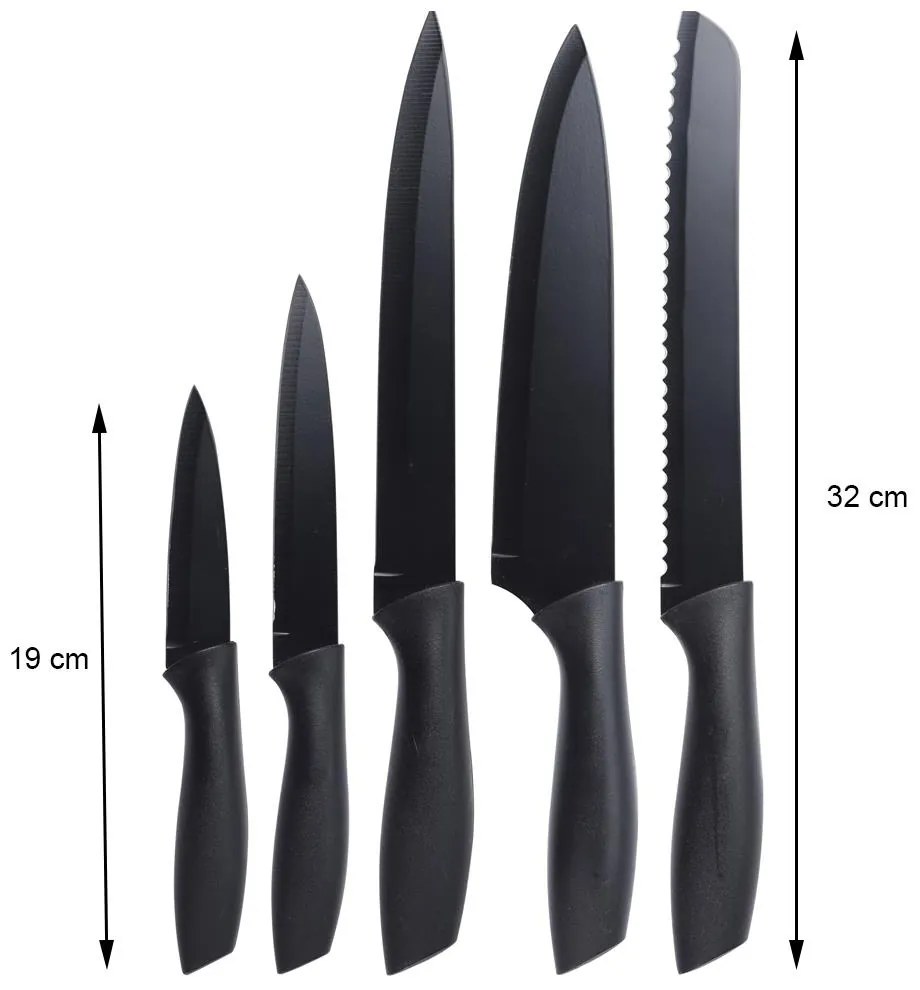 Kuchyňský nůž Black sada 5ks