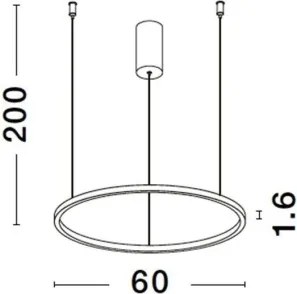Závěsné LED svítidlo NOVA LUCE TARQUIN 37W 3000K 9345603 stmívatelné Triac