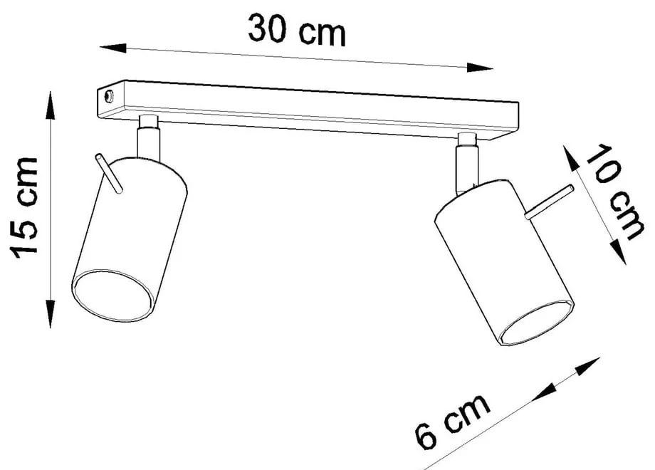 Černé bodové svítidlo 8x30 cm Etna – Sollux