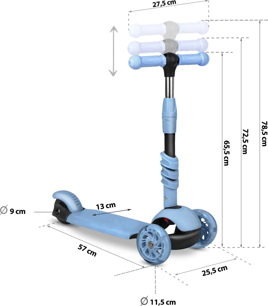 Ricokids Todi tříkolka - modrošedá koloběžka - Poškozený obal