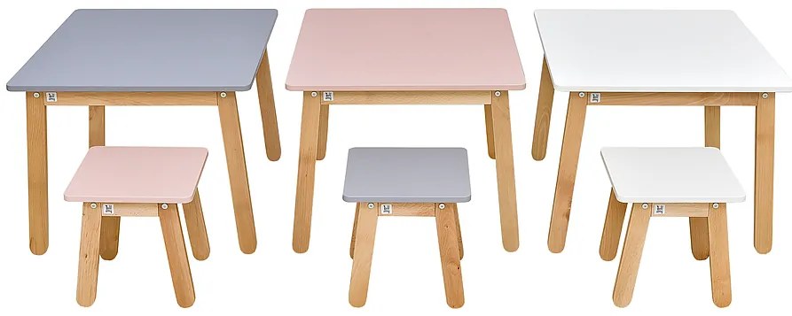 Šedá dětská stolička WOODY GREY