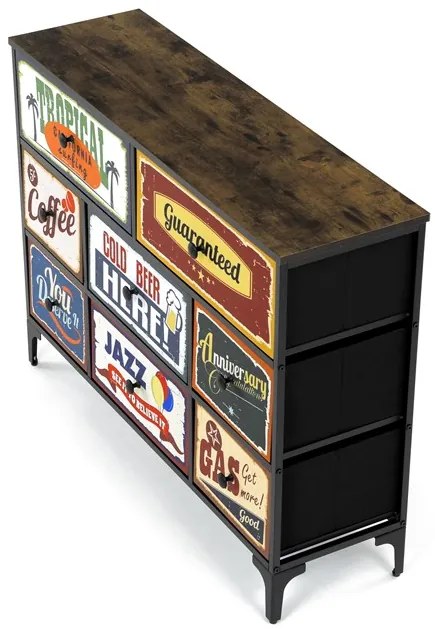 Retro komoda ALMIRA - old wood / MDF Barva: Vícebarevná