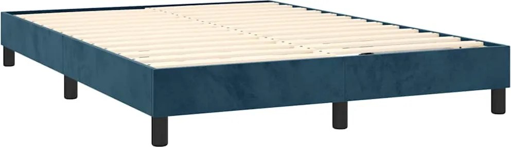 Rám postele s boxspringem tmavě modrý 140x200 cm samet 3120776
