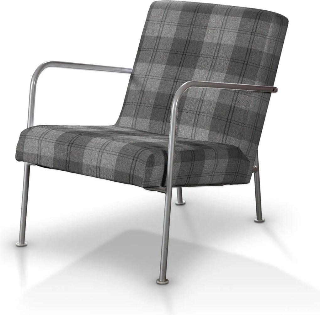 Potah na křeslo Ikea PS barva šedá látka pletený vzor, vzorované