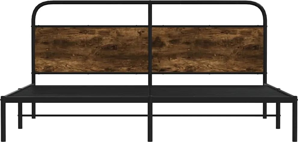 Kovový rám postele bez matrace kouřový dub 180 x 200 cm 3318630