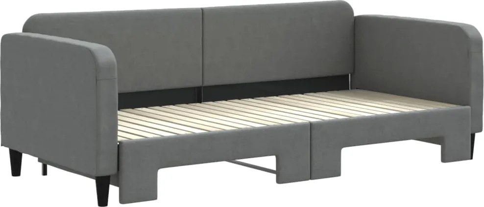 Válenda s přistýlkou tmavě šedá 90 x 200 cm textil 3196817
