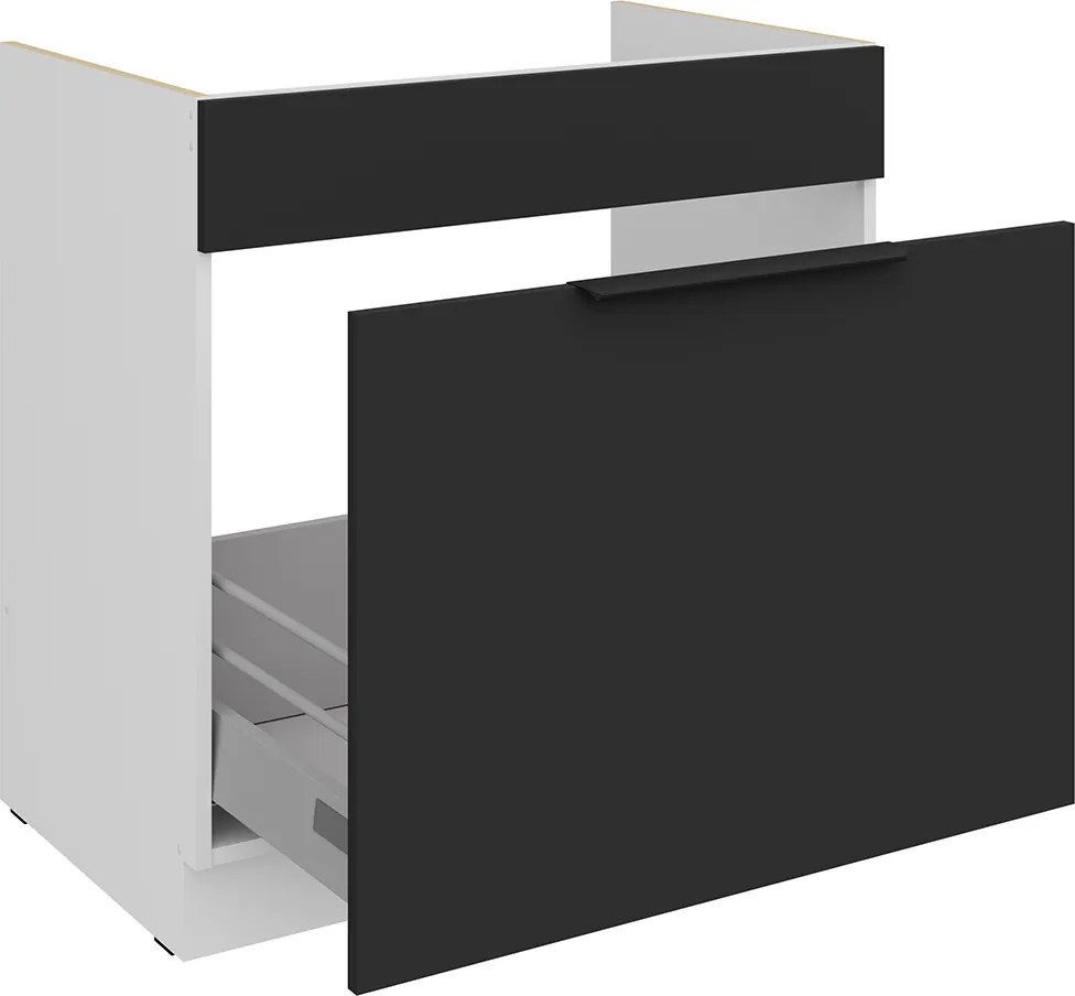 ARIA bc | dolní skříňka 80 ZL 1S dřezová | 80 cm | PREMIUM BOX | bílá/černá