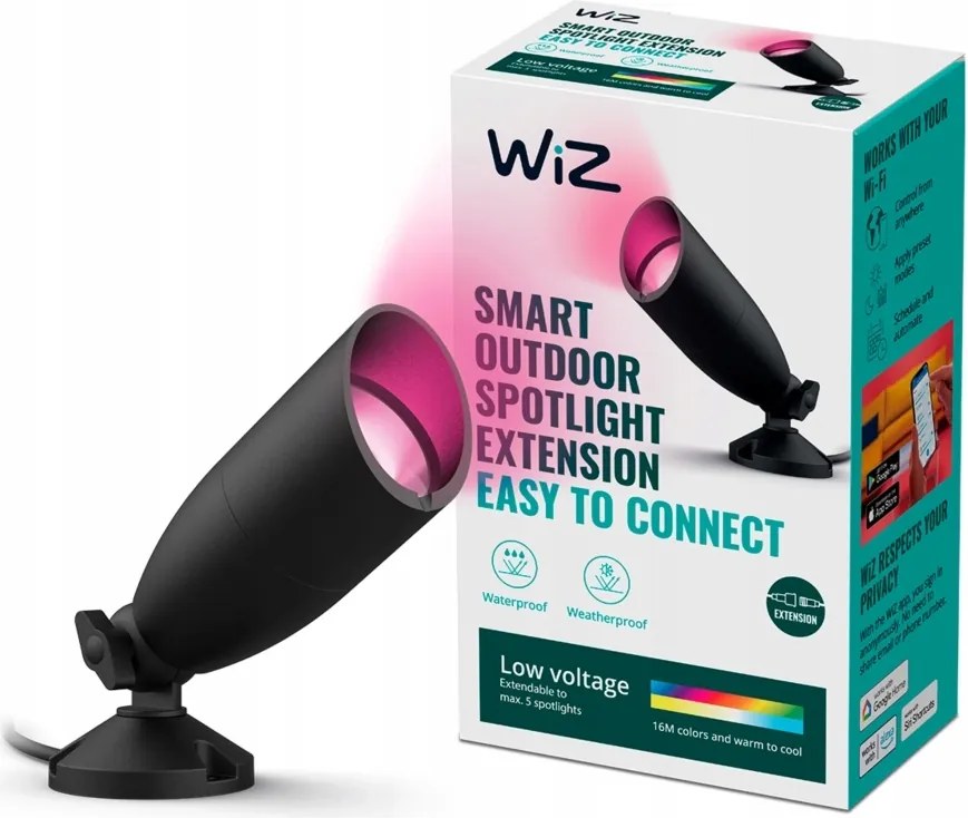 Led zapichovací reflektorová zahradní lampa IP65, Těsná, Rgb Smart WiFi WiZ