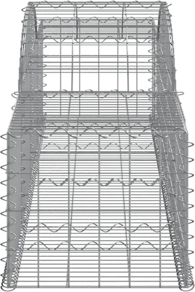 Klenuté gabionové koše 7 ks 300x50x40/60 cm pozinkované železo 3146652