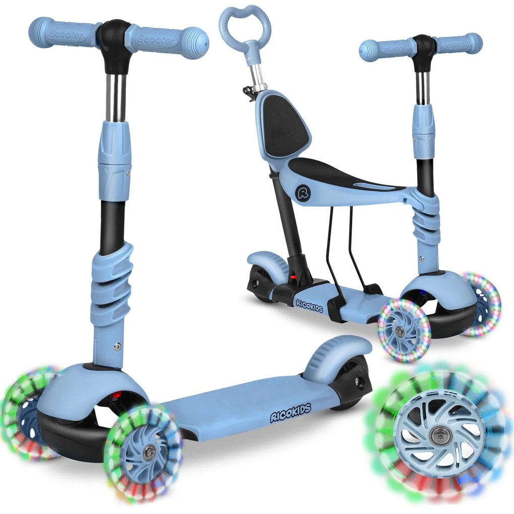 Ricokids Todi tříkolka - modrošedá koloběžka