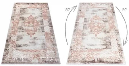 koberec CORE W9797 Rám, růžice strukturální dvě úrovně rouna, béžov velikost 120x170 cm | krásné koberce cz