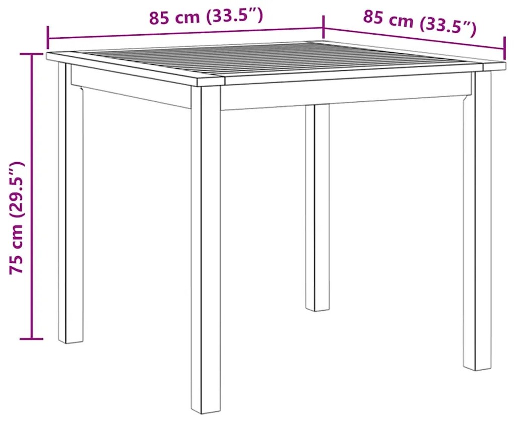 vidaXL Marketos Zahradní stůl 85 x 85 x 74 cm masivní akáciové dřevo