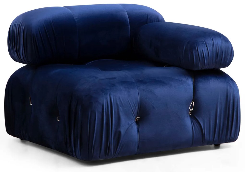 Hanah Home Čtyřmístná pohovka s pufem BUBBLE modrá 288 cm
