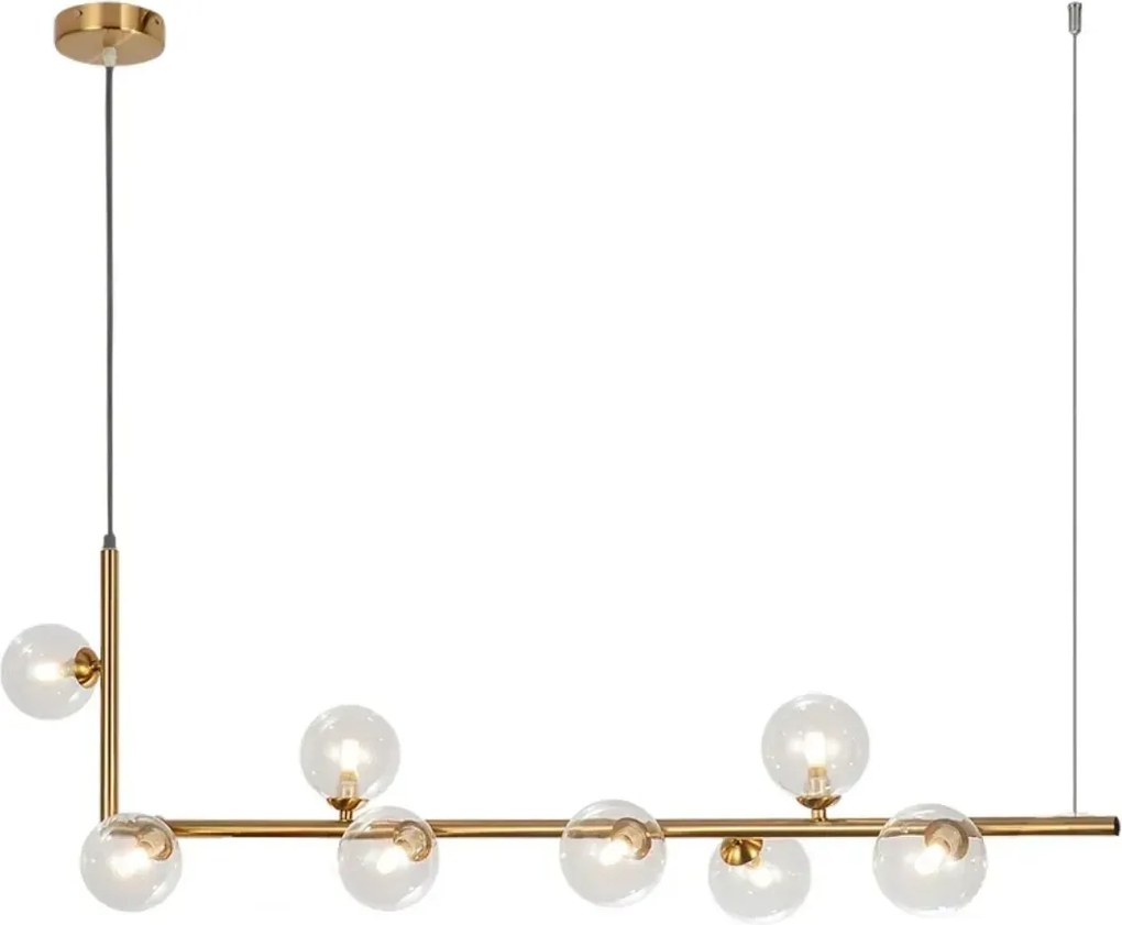 Toolight - Závěsná kovová lampa 8xG9, zlatá, OSW-03402