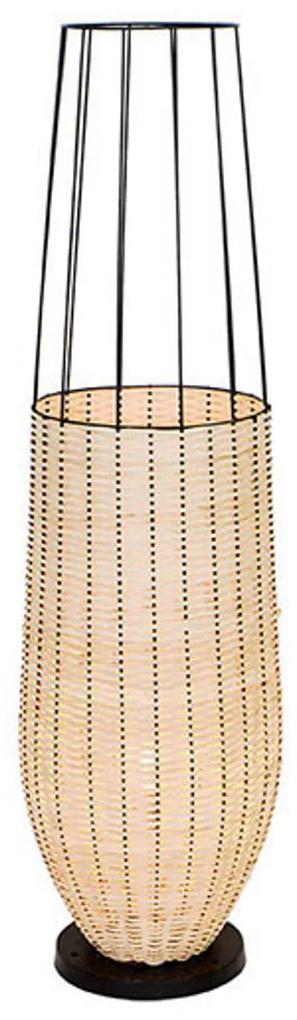 Stojací lampa Dizzi ze dřeva a kovu