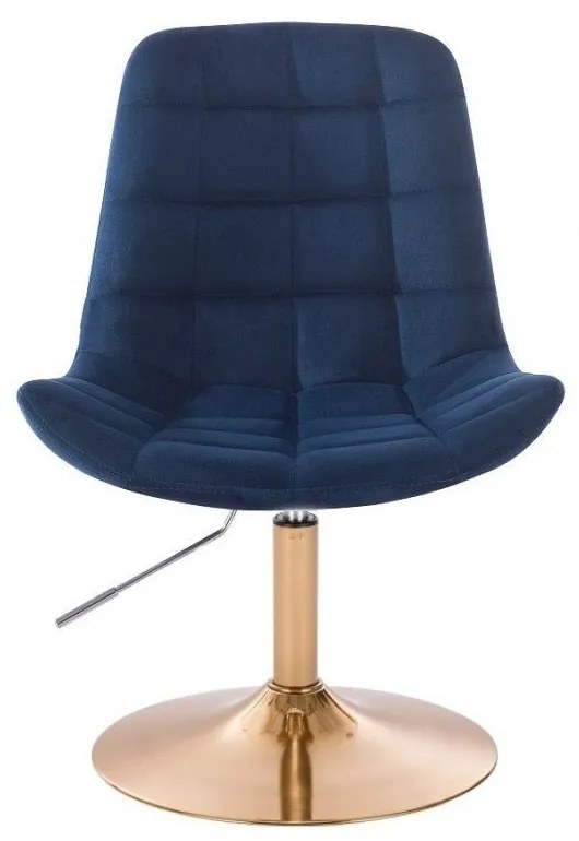 LuxuryForm Židle PARIS VELUR na zlatém talíři - modrá