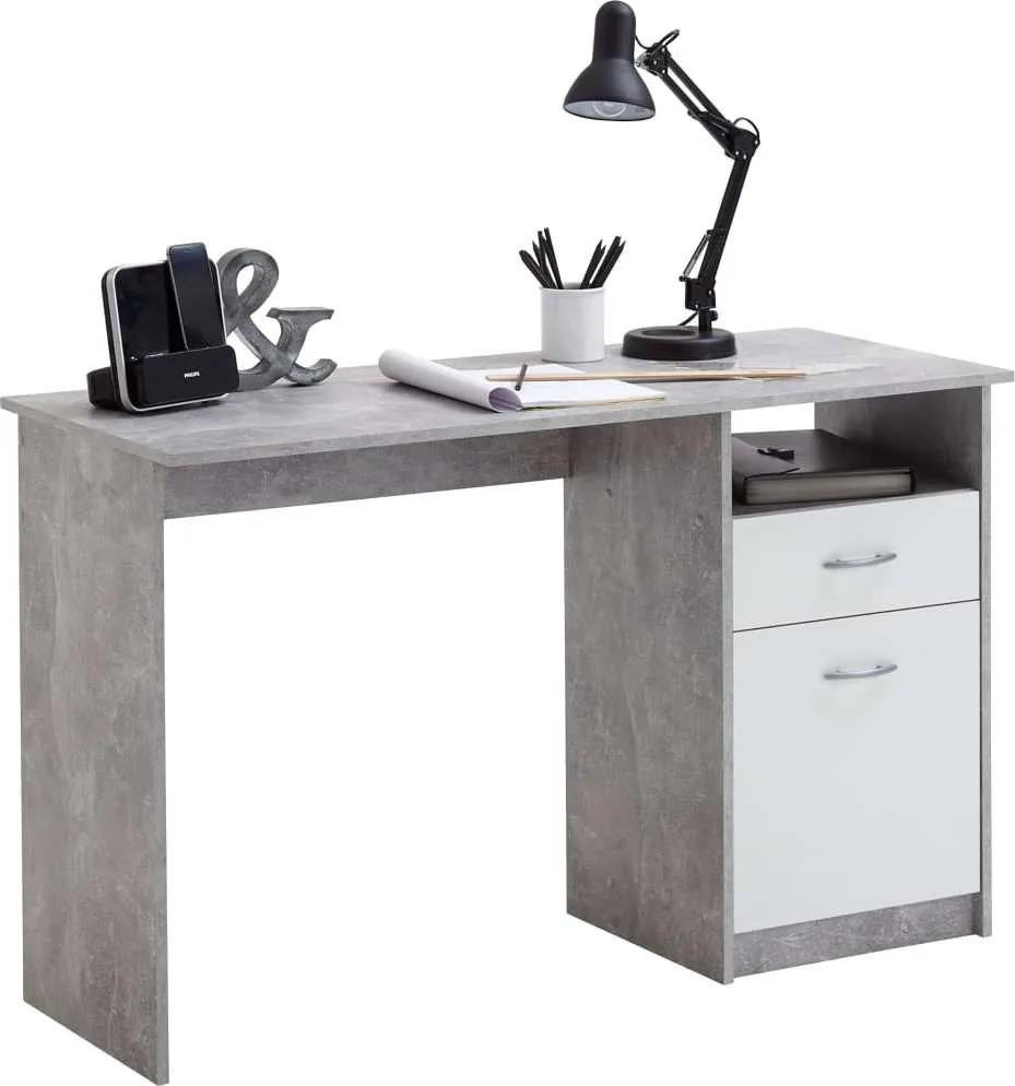 FMD Psací stůl s 1 zásuvkou 123 x 50 x 76,5 cm ový a bílý [428738] Barva: Bílá