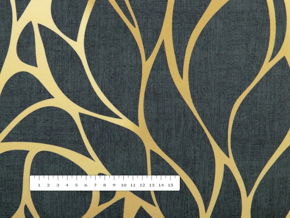 Biante Sametový povlak na polštář Tamara TMR-003 Zlaté ornamenty na černozeleném 30 x 50 cm