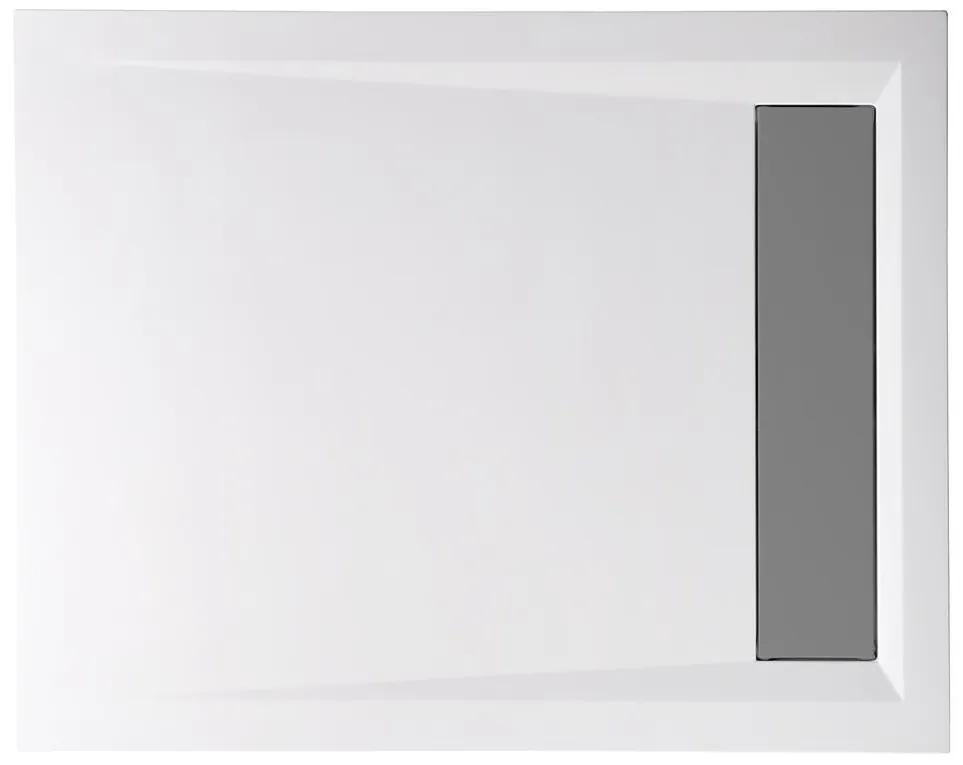 Polysan VARESA sprchová vanička z litého mramoru se záklopem, obdélník 110x90cm, bílá 72938