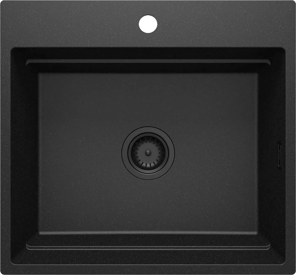 Deante Magnetic, 1-komorový granitový dřez 560x520x220mm, grafitová metalíza, DEA-ZRM_G10A