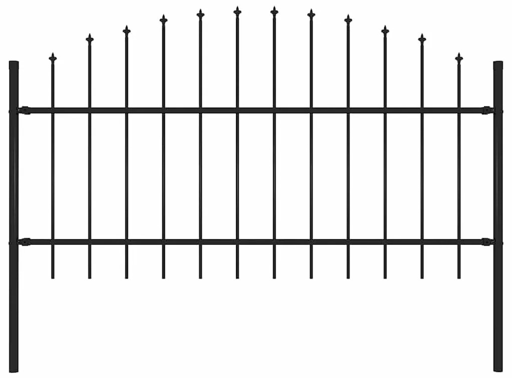 Zahradní plot Woerden s kopím nahoře ocelový 170 x 125 cm černý 144942