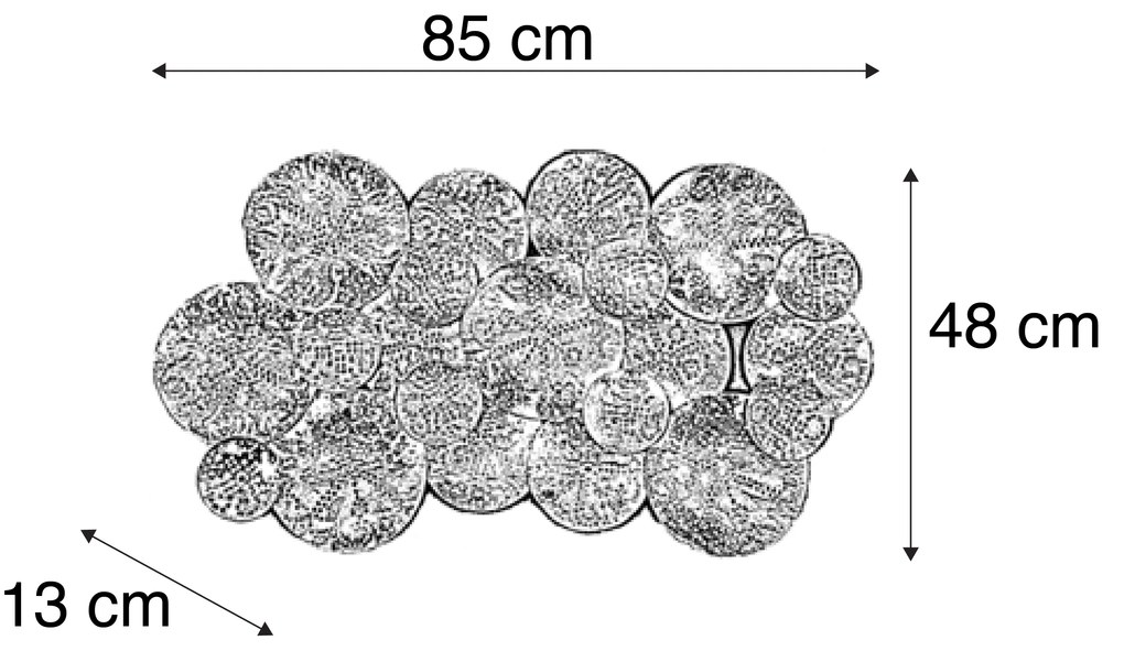 Dekorativní orientální nástěnná lampa zlatá s bílou 2-světlo - Hikina