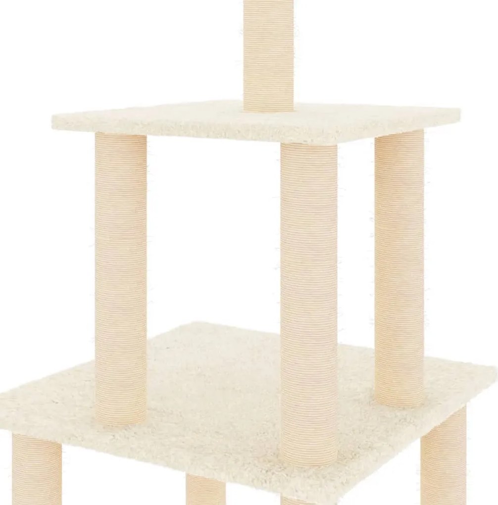 Škrabadlo pro kočky se sisalovými sloupky krémové 111 cm 171732
