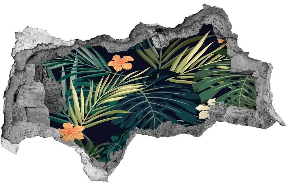 Wallmuralia Nálepka díra na zeď Tropické listí 95x73 cm