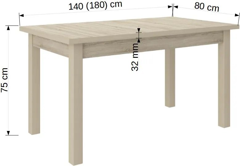 ADRK Furniture Sada stolu s židlemi RODOS 52 SE-ROD-52-S-B094