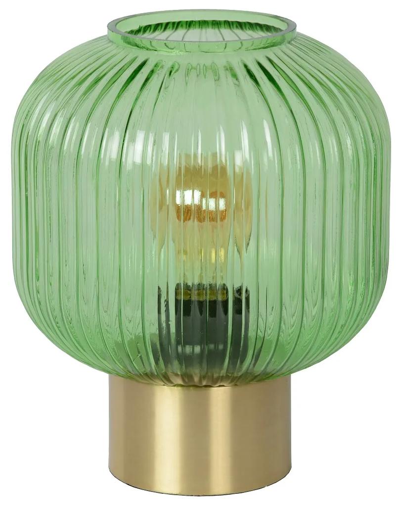 LUCIDE Stolní retro lampa Malot Green, průměr 20cm