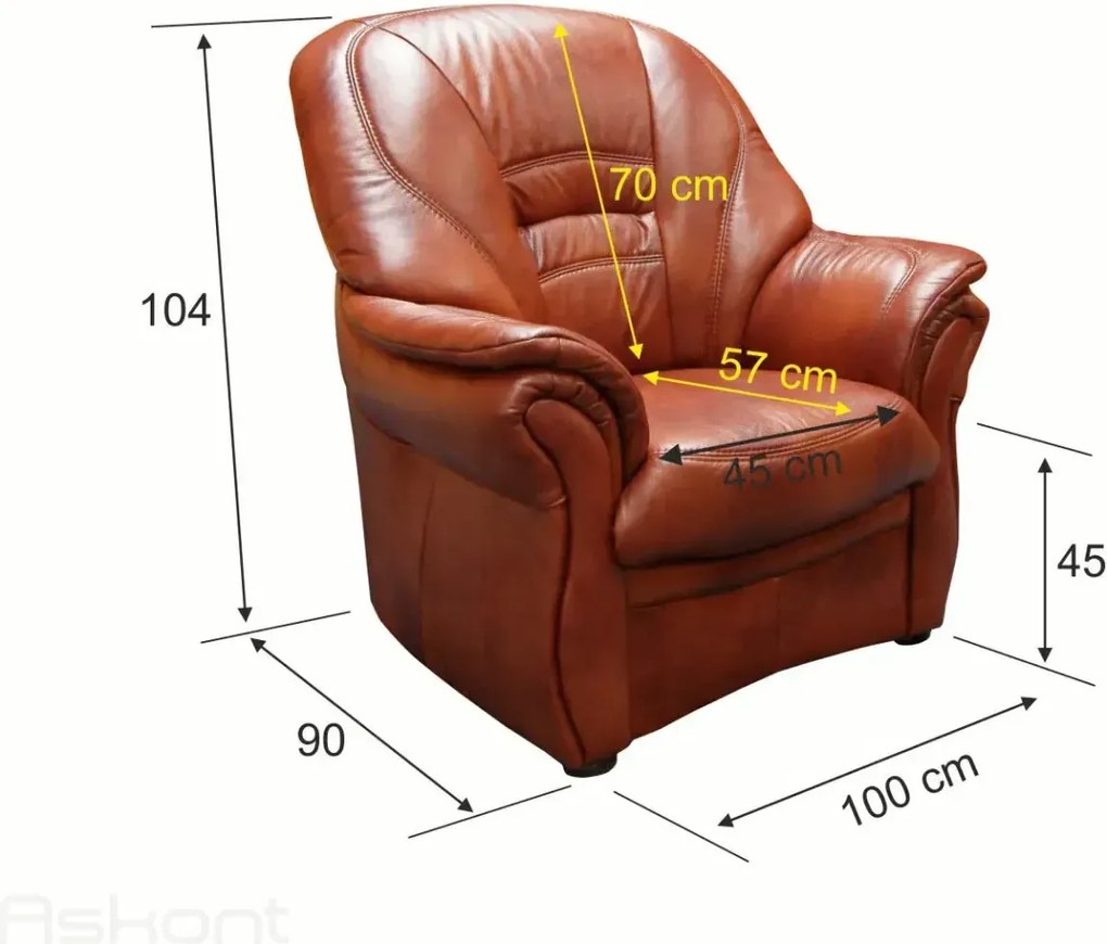 ASKONT Bologna Kožené křeslo 1M