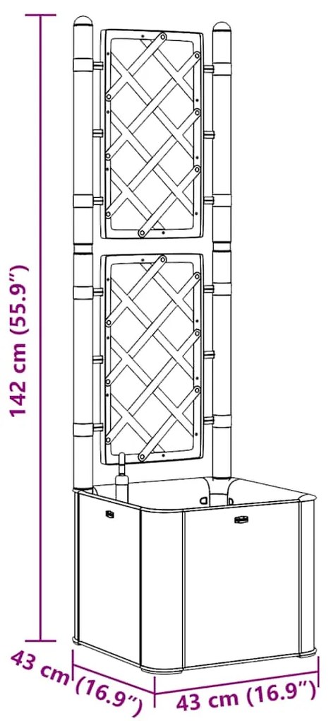 vidaXL Marketos Zahradní vyvýšený záhon treláž a samozavlažování antracitový