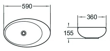 Mexen MALWA UMYVADLO, 59x36 CM, BÍLÁ, 21435900