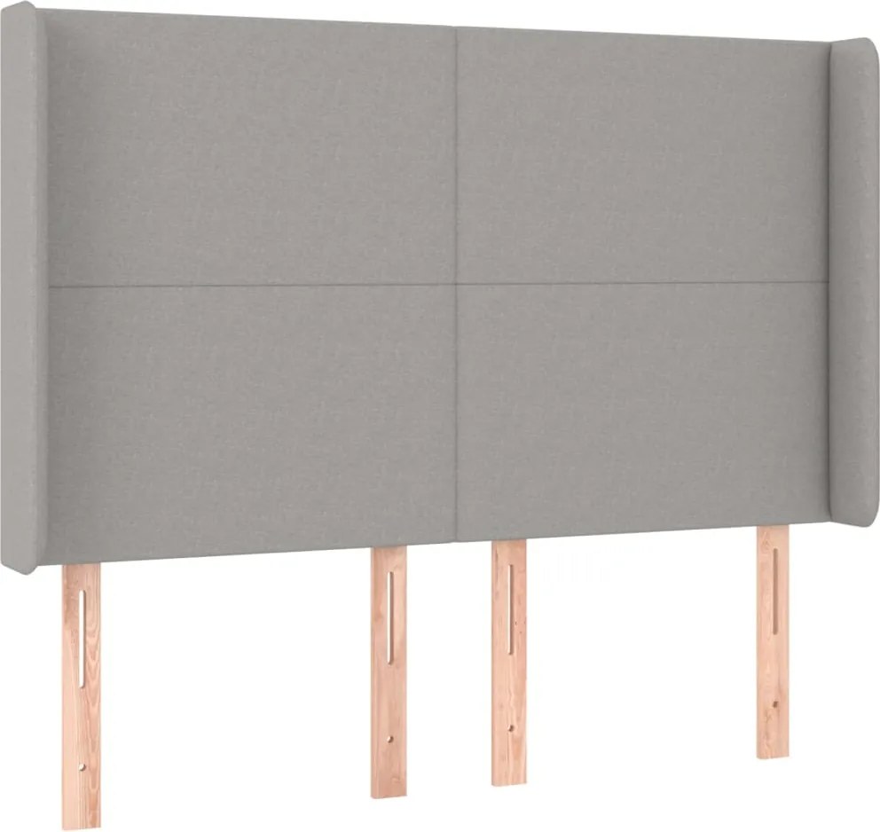 Box spring postel s matrací a LED světle šedá 140x200 cm textil 3138717