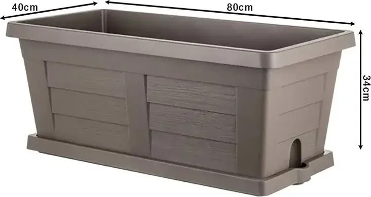 Bama Zahradní velkoobjemový truhlík Legno cappuccino, 80 x 40 x 35 cm, 80 cm