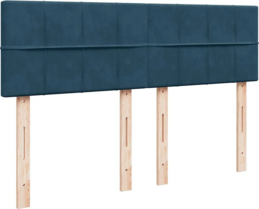 Box spring postel s matrací modrá 160 x 200 cm samet 3287786