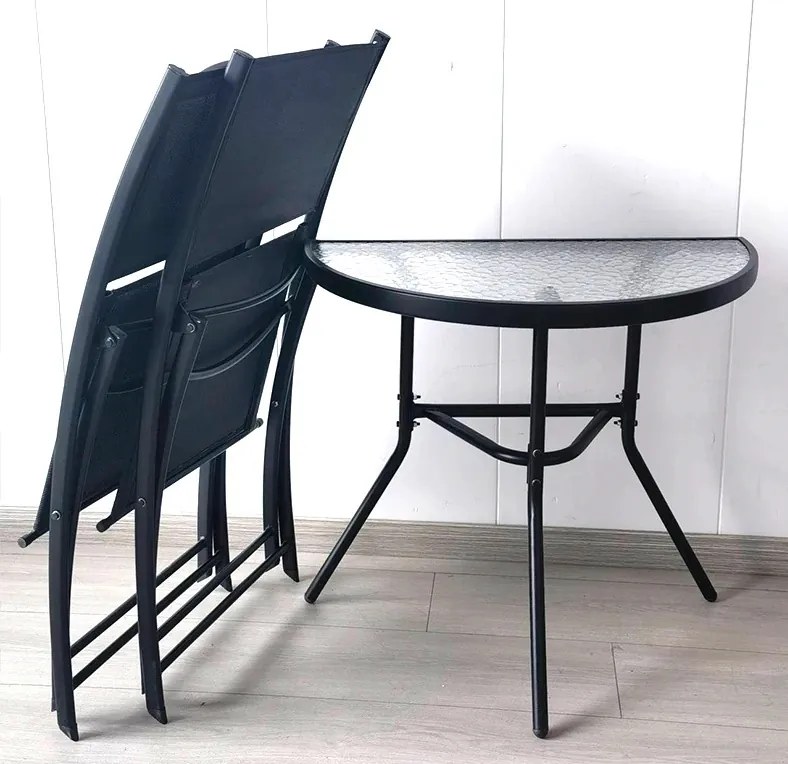 TRENDIE Sestava zahradního nábytku - 2 židle a stůl 70cm poloviční