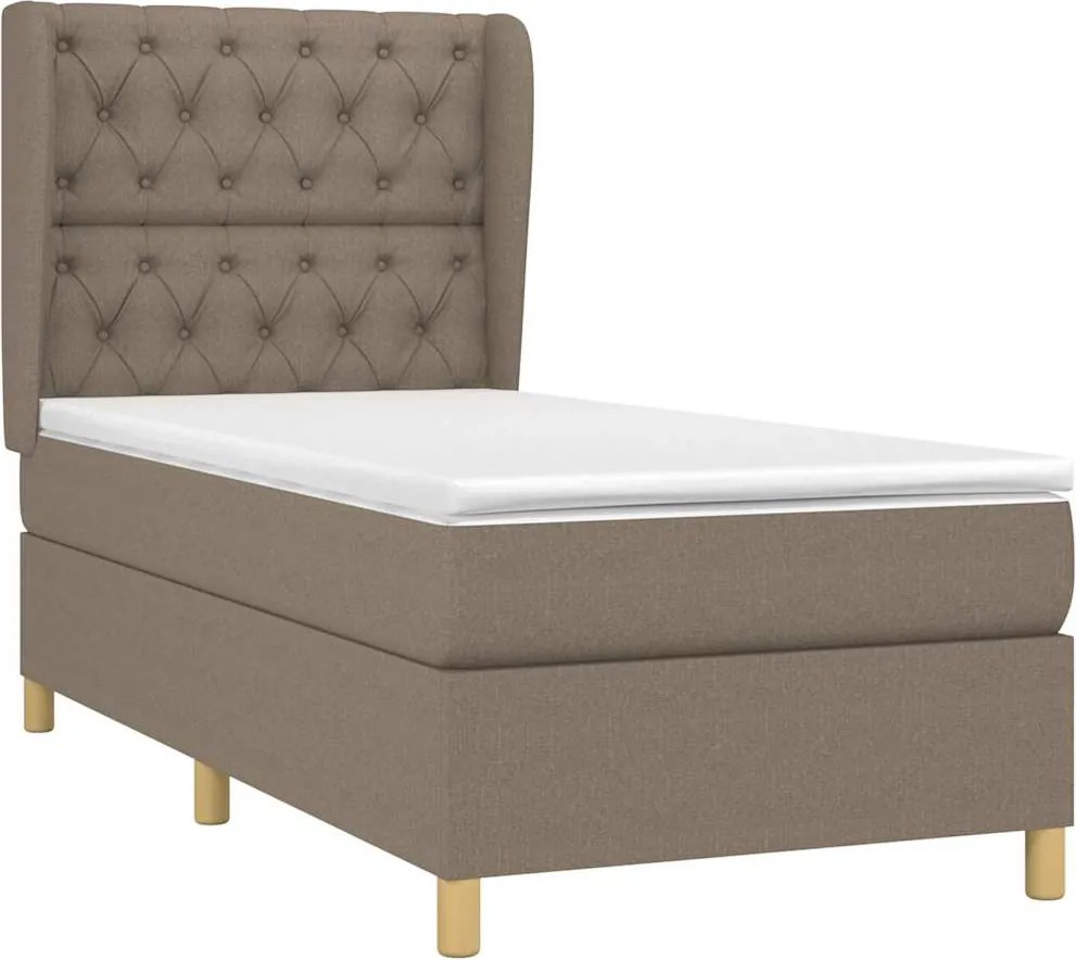 Box spring postel s matrací taupe 80x200 cm textil 3128721