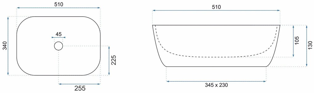 Keramické umyvadlo na desku REA CLAUDIA bílé