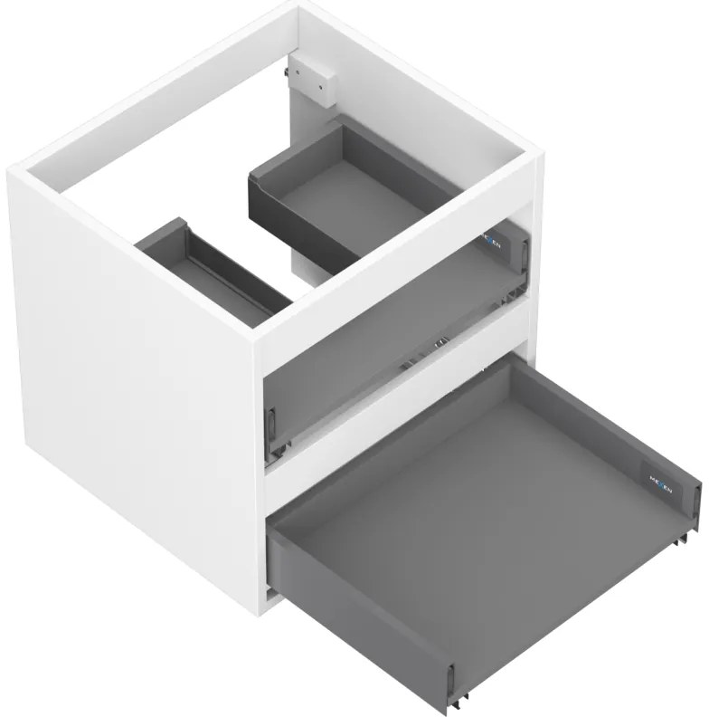Mexen Box-A, závěsná skříňka 50 cm, 2 zásuvky, bílá matná, 91AX0-0500-470-2-01