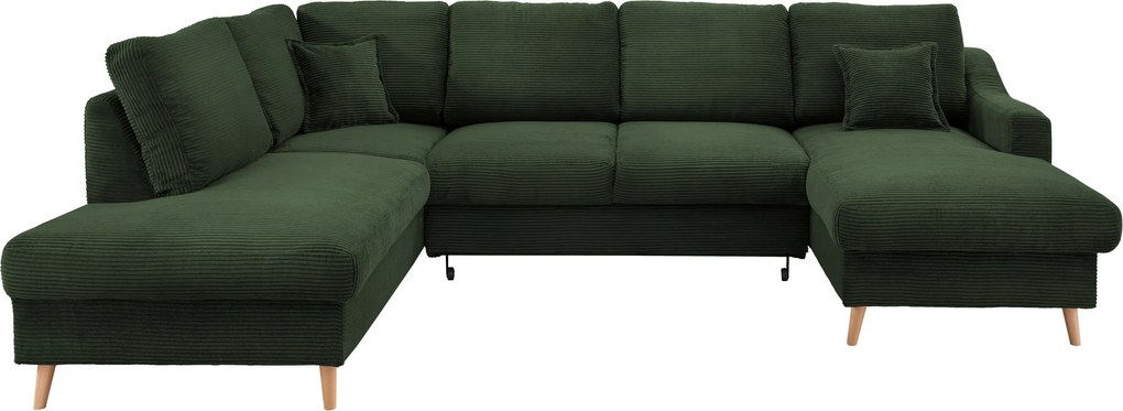 XXXLutz SEDACÍ SOUPRAVA, textil, tmavě zelená P & B - Sedací soupravy - 002310004999