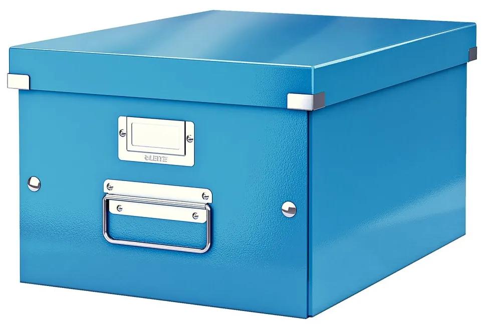 Modrý kartonový úložný box s víkem 28x37x20 cm Click&amp;Store – Leitz