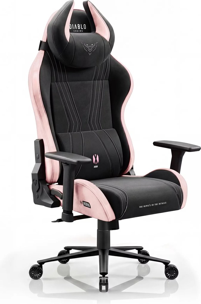 Látková herní židle Normal Size, černo-růžová: Diablo X-Horn 2.0 Akira Pink