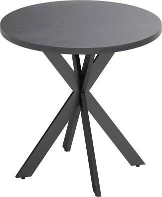 HOMCOM kulatý jídelní stůl 75 x 75 cm, kuchyňský stůl pro 2-4 osoby, moderní jídelní stůl s pavoučím nohou, černá