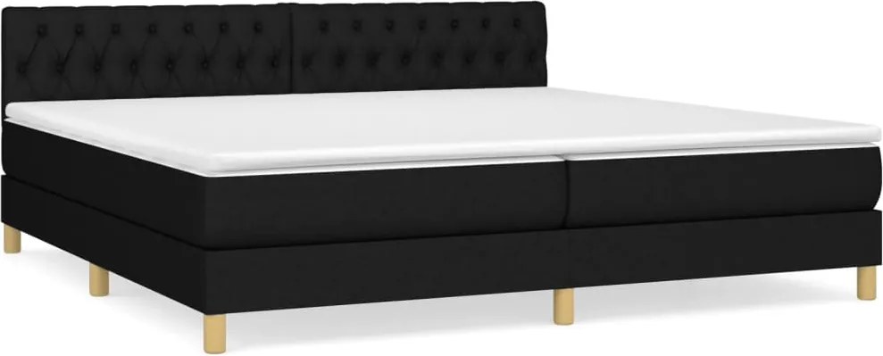 Box spring postel s matrací černá 200x200 cm textil 3140883