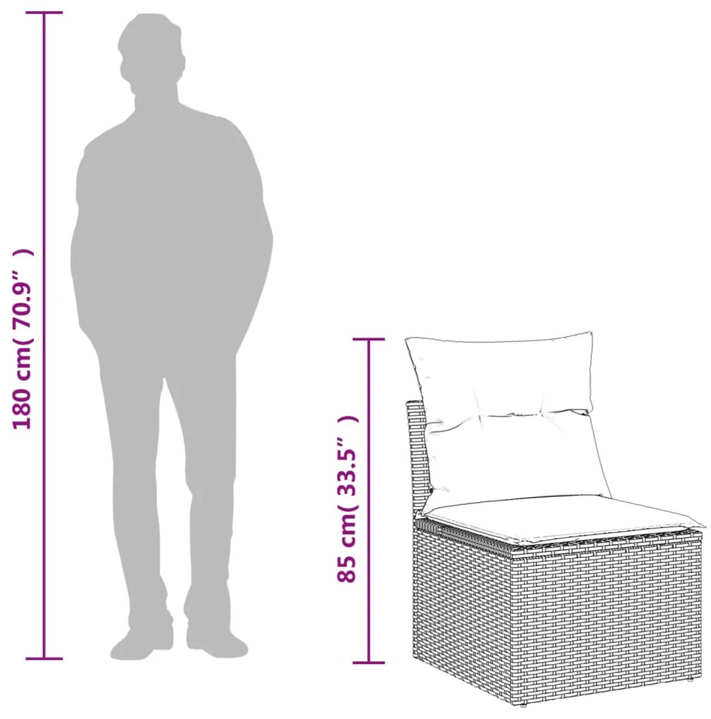14dílná zahradní sedací souprava s poduškami béžová polyratan