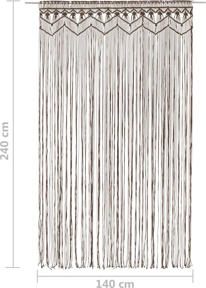Macramé závěs taupe 140 x 240 cm bavlna 323982