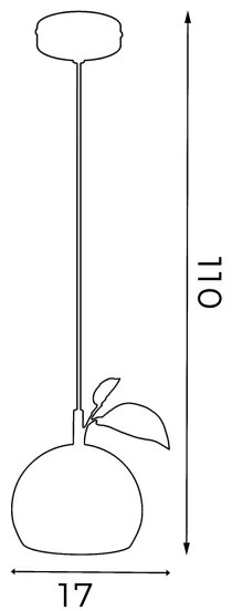 Lustr na lanku APPLE 1xE27/15W/230V žlutá